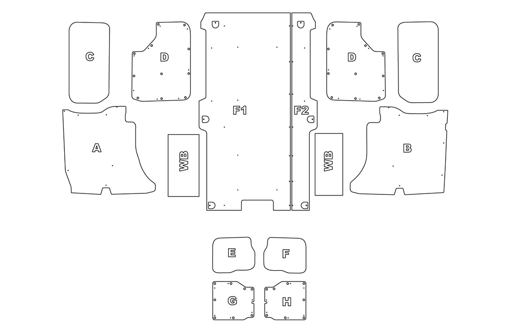Citroen Dispatch L2 MWB 2016+ Van Ply Lining Kit – Ply Lining Van Shop ...