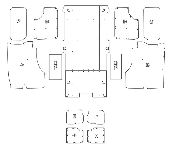 Citroen Dispatch L3 LWB 2016+ Van Ply Lining Kit – Ply Lining Van Shop ...